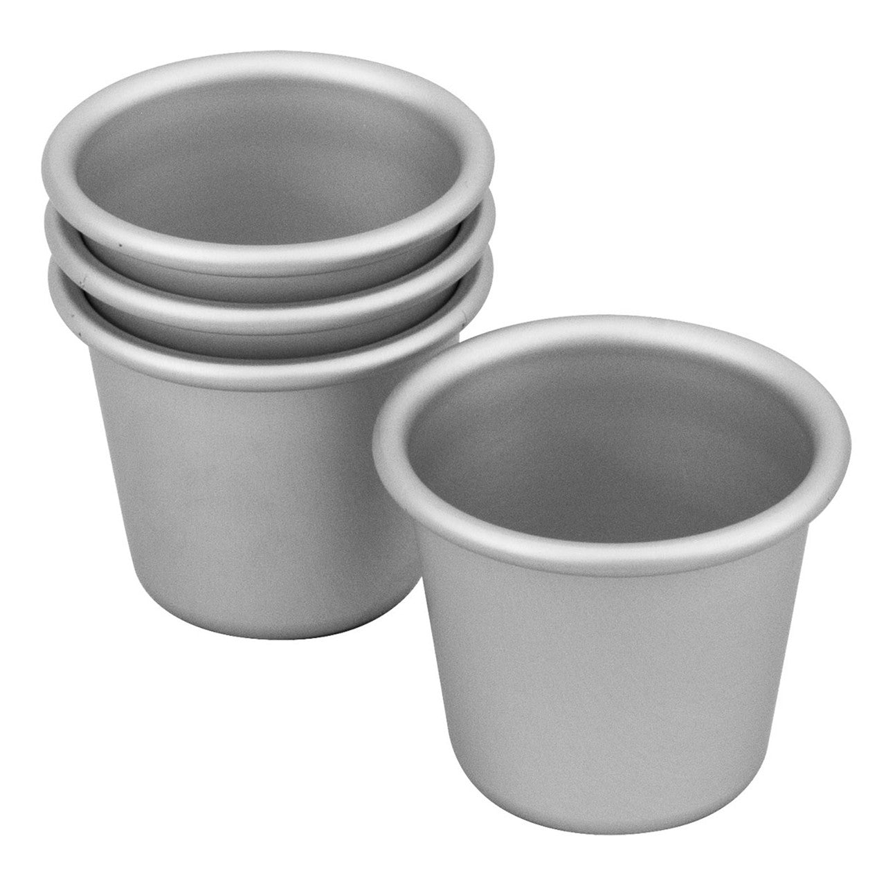 Bakemaster Silver Anodised Set of 4 Dariole Pan 6 x 5.5cm - The Living ...